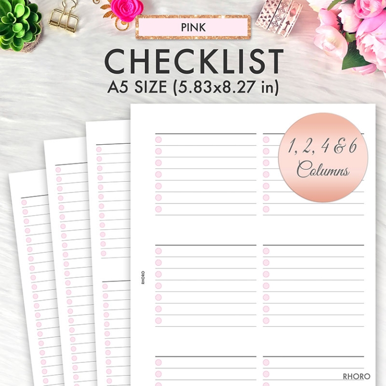 A5 Planner Inserts, A5 Printable Inserts, A5 Inserts, Checklist ...