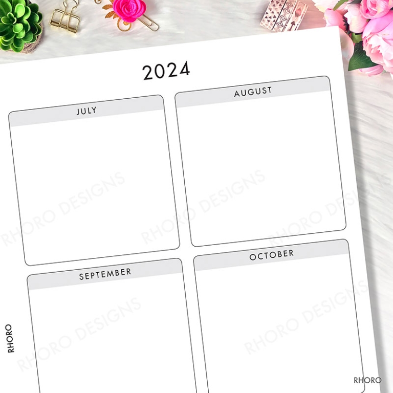 A6 Planner Inserts, A6 2024 2025 Calendar Inserts Printable, A6 Inserts ...